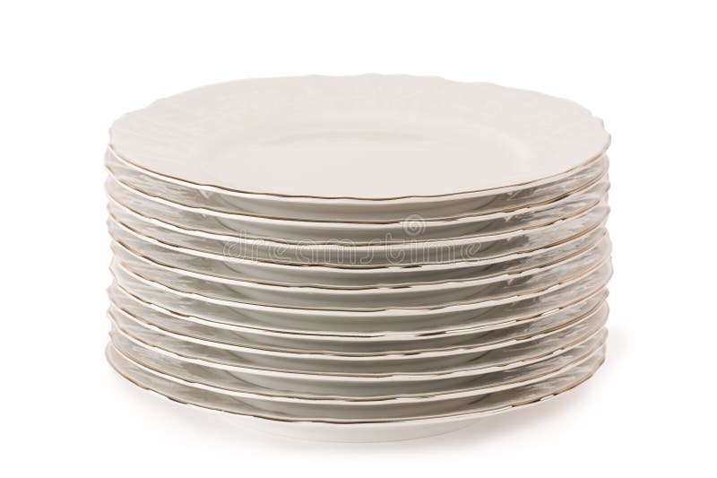 Stack Of Plain Dinner Plates Picture. Image: 8227367