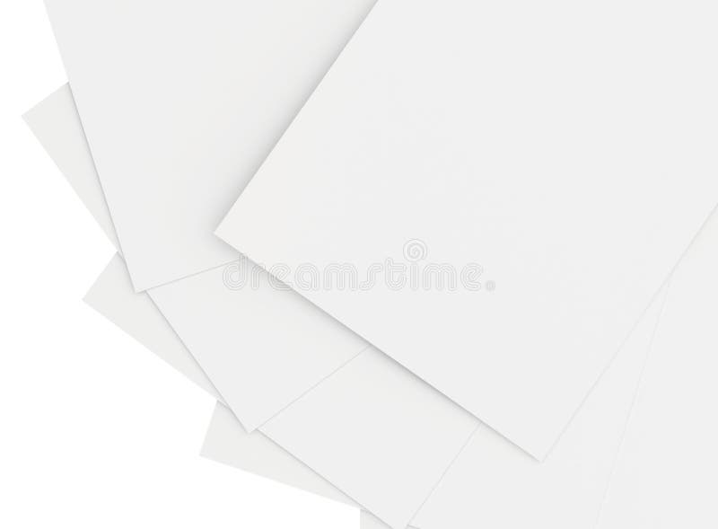 Stack of plain white paper stock illustration. Illustration of copy ...