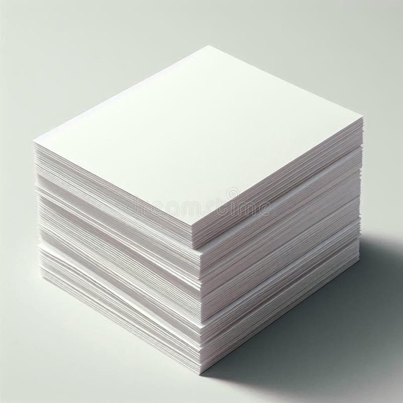 Generated Neatly Stacked Blank White Paper Sheets Stock Illustrations ...