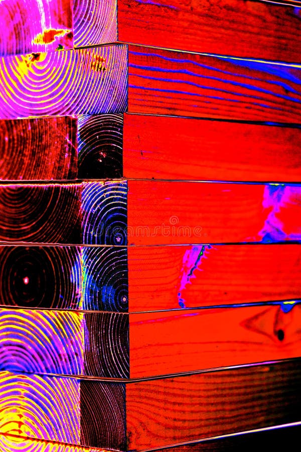 Stack of Planed Wooden Blocks. Changed Color Scheme. Colorful ...