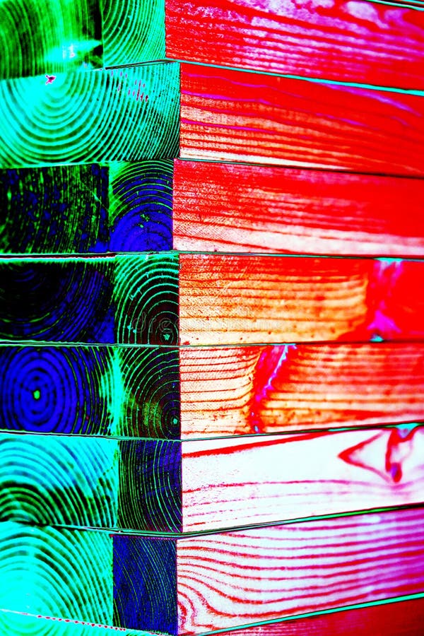 Stack of Planed Wooden Blocks. Changed Color Scheme. Colorful ...