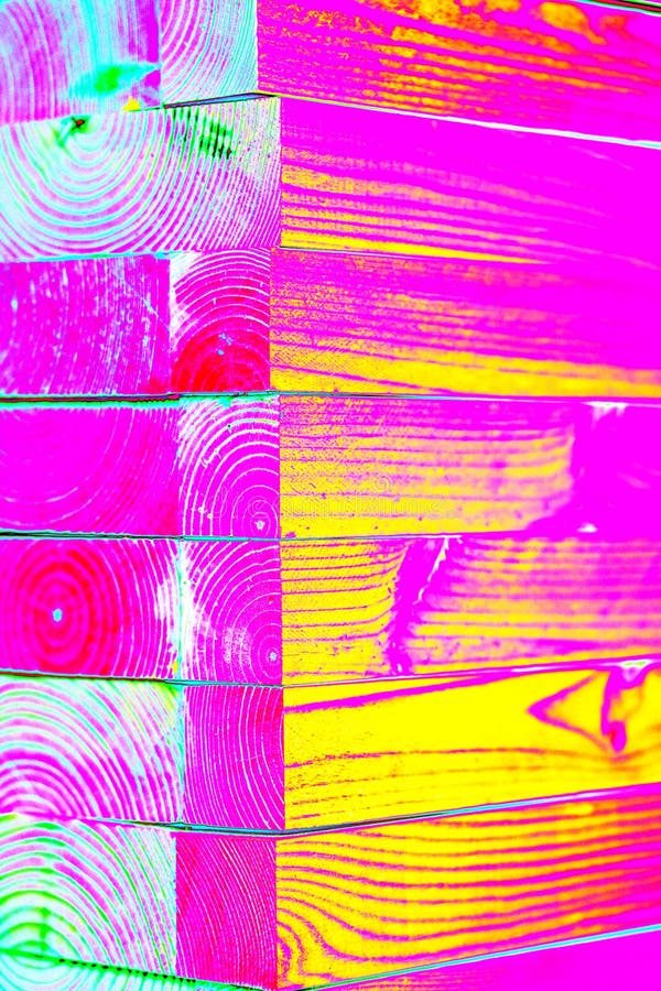 Stack of Planed Wooden Blocks. Changed Color Scheme. Colorful ...