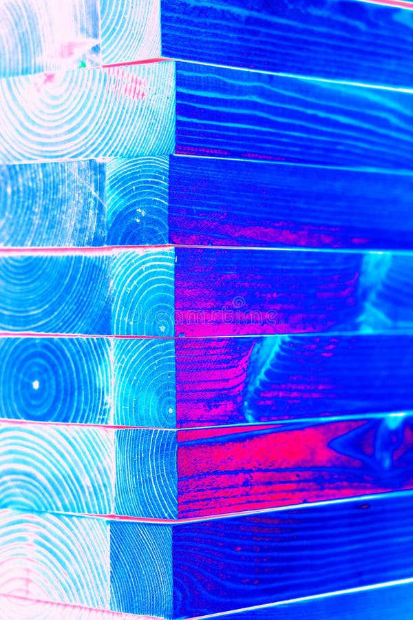 Stack of Planed Wooden Blocks. Changed Color Scheme. Colorful ...