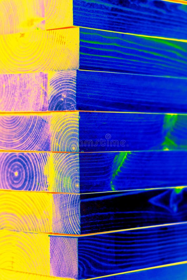 Stack of Planed Wooden Blocks. Changed Color Scheme. Colorful ...