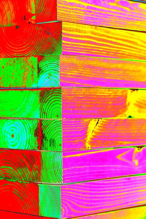 Stack of Planed Wooden Blocks. Changed Color Scheme. Colorful ...