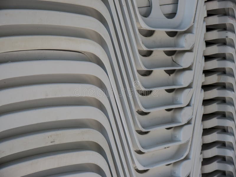 Stack of Plastic Beach Sunbed Close-up Side View Stock Photo - Image of ...