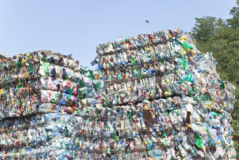 Stack of Plastic Bottles for Recycling Stock Image - Image of scrap ...
