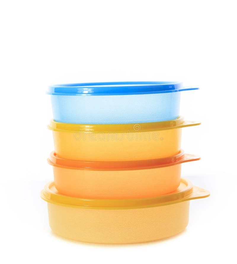 Stack of Plastic Box Package Stock Photo - Image of close, cover: 38318596