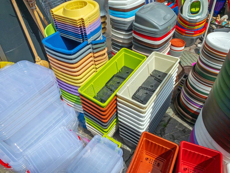 Plastic Goods stock image. Image of colour, europe, stack - 204662393
