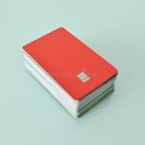 Stack of the Plastic Cards with Chip Stock Image - Image of cards, chip ...