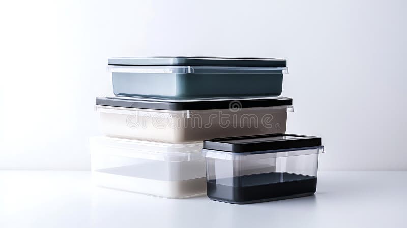 Stack Plastic Containers Different Colors Sizes Stock Photos - Free ...