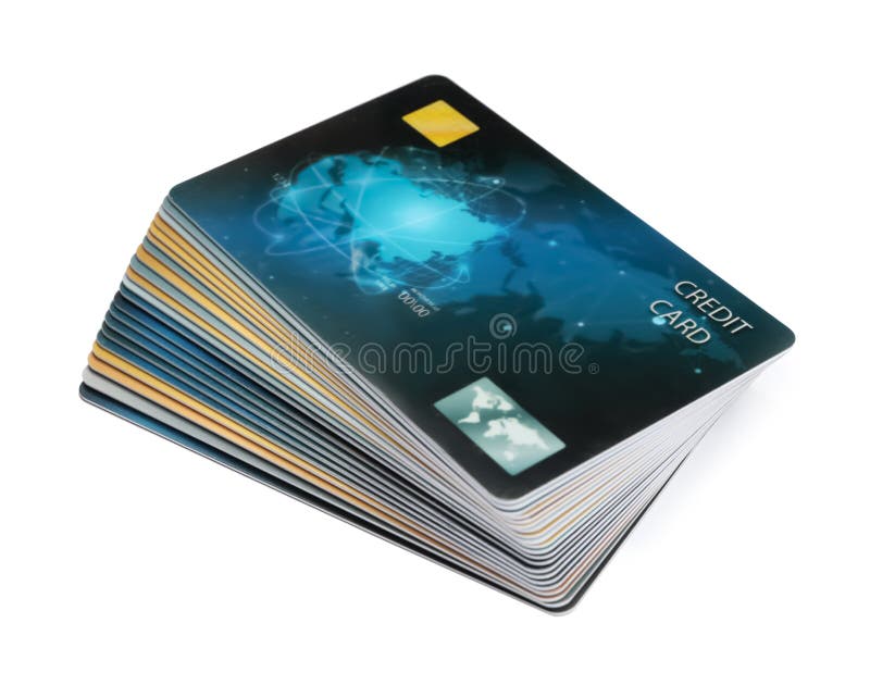 Stack of Plastic Credit Cards on Background Stock Illustration ...