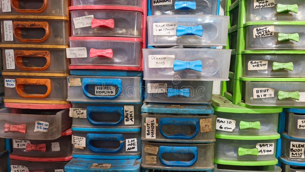 Stack of plastic drawers stock image. Image of objects - 356880901