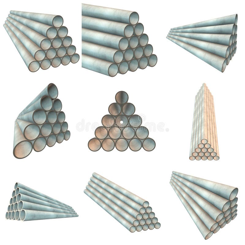 Stack of plastic pipes. stock illustration. Illustration of girder ...