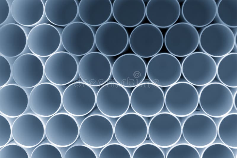 The Stack of the Plastic Tube. Stock Photo - Image of construction ...