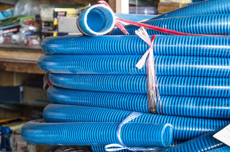 Rolls of Plastic Drainage Pipe Stock Image - Image of drainage, support ...