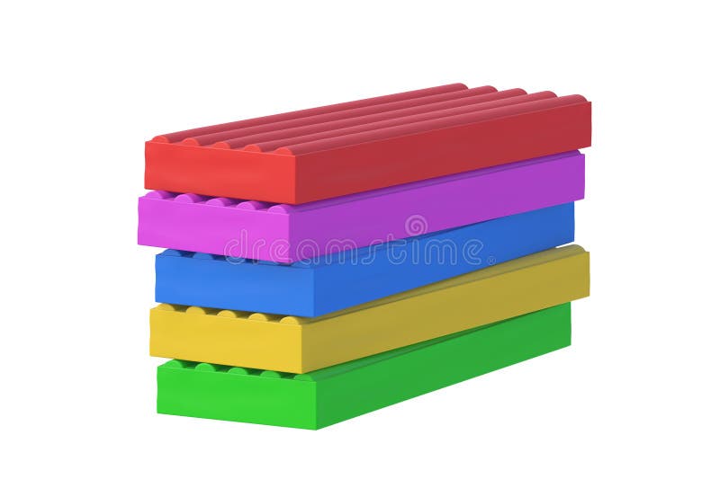 Stack of Plasticine Bricks on Gray Background. Modeling Clay Stock ...