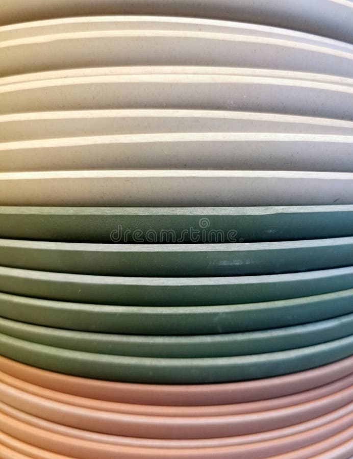 Stack of Plate Tree Pastel Colors, Red, Green, White, Abstract ...