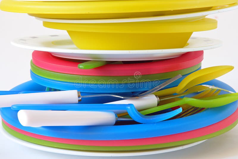 Stack of plates stock image. Image of kitchen, weekend - 10413859