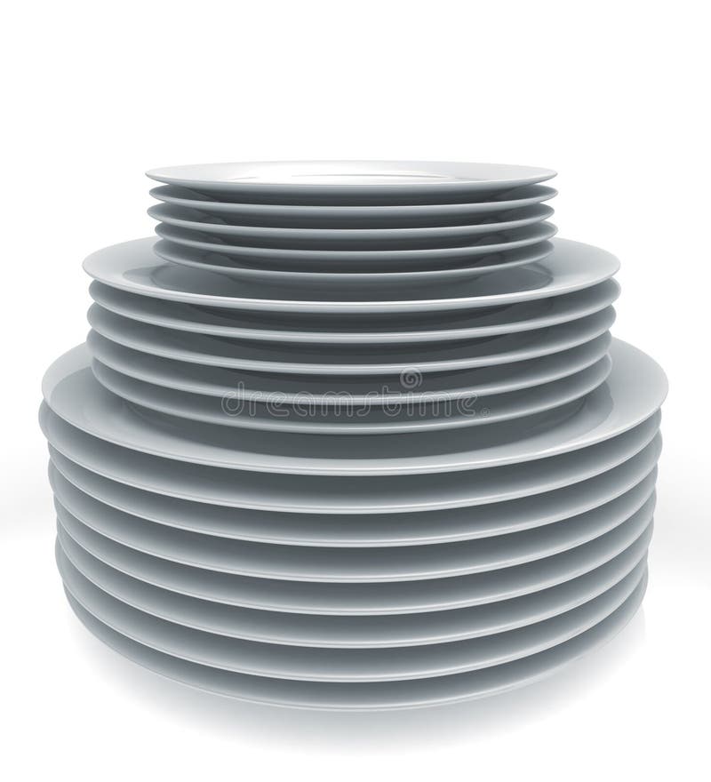 Stack of plates stock illustration. Illustration of clean - 18156138