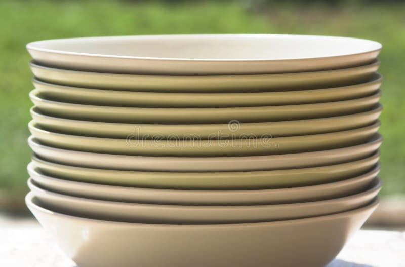 Stack of plates stock photo. Image of outdoors, clean - 3081450