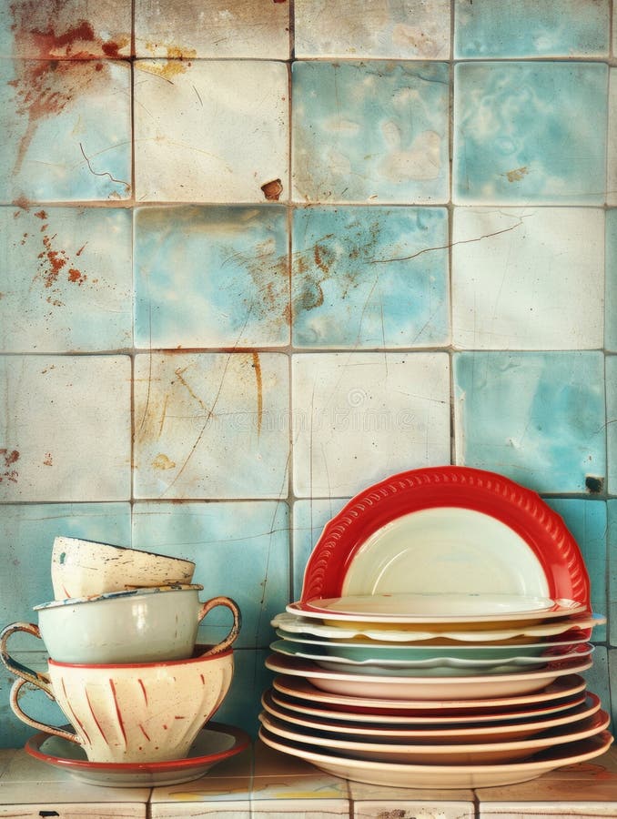 Stack Plates Dishware Kitchen Storage Organization Generative Ai Stock ...