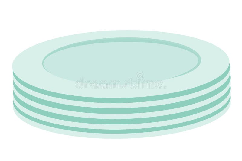 Stack of Plates Illustration. Flat Vector Element Isolated on White ...