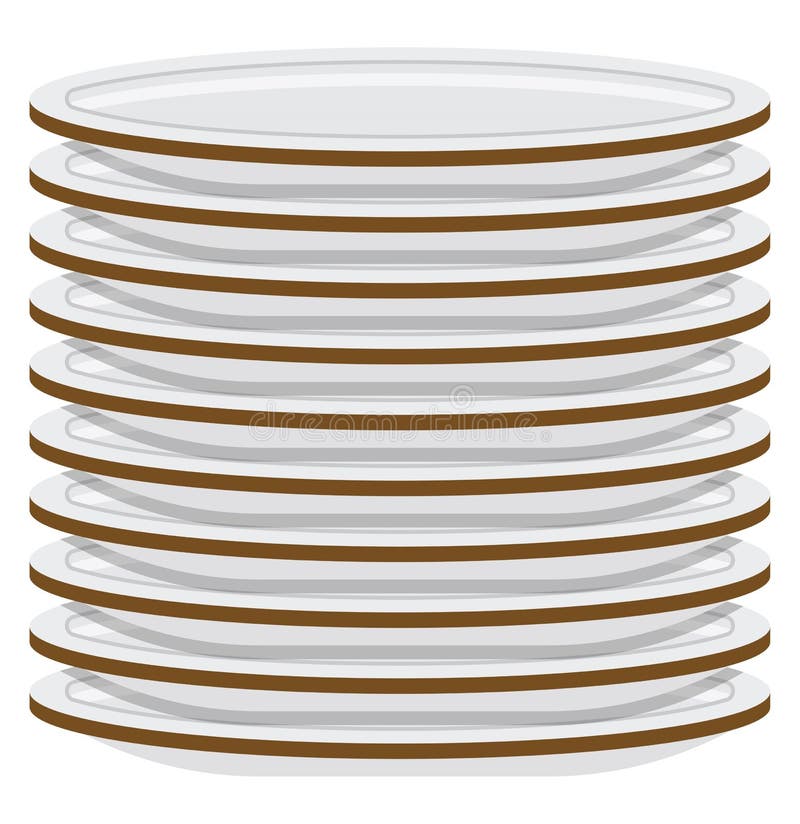 Stack of plates, icon stock vector. Illustration of beer - 261378399