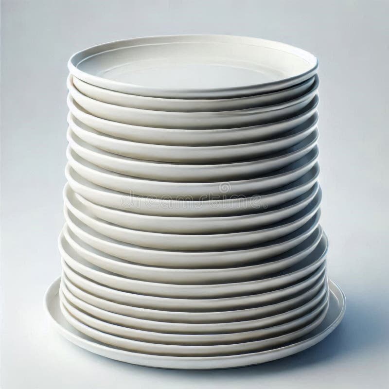 Stack of Plates on a Neutral Surface Stock Photo - Image of expectation ...
