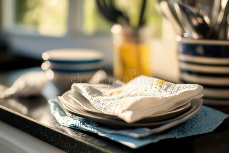 Stack Plates Sitting Kitchen Counter Stock Photos - Free & Royalty-Free ...
