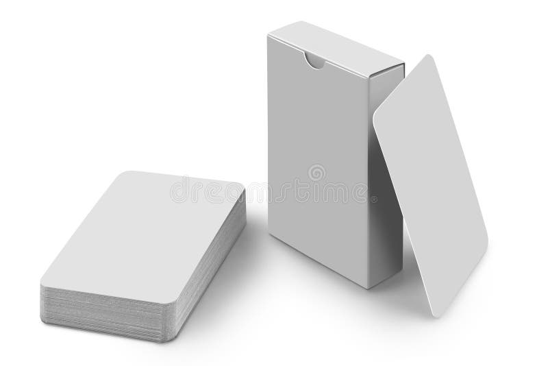 Playing Cards with Box Isolated on White Stock Image - Image of lucky ...
