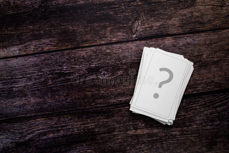 Stack Cards Question Mark Wooden Background Stock Photos - Free ...