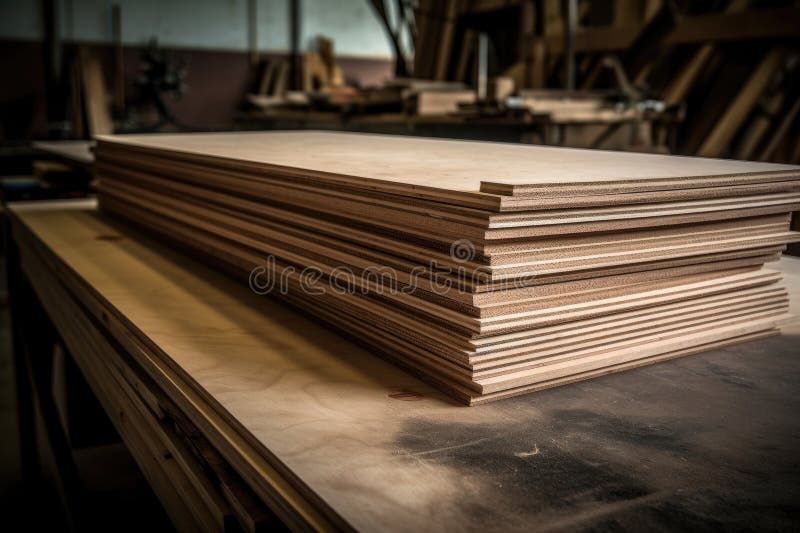 Stack of Plywood Sheets, Ready for Construction. Generative AI Stock ...