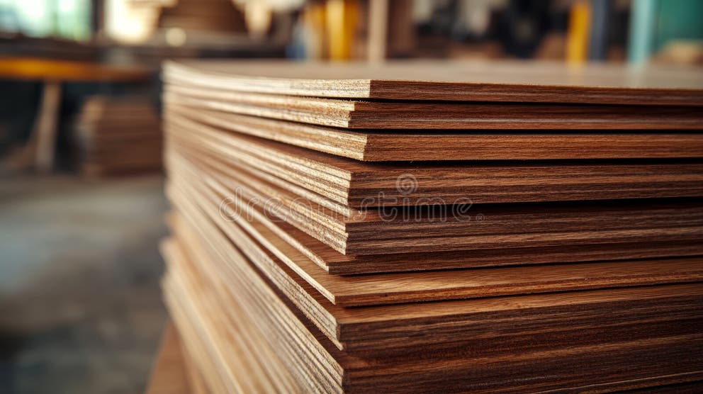 Stack of Plywood Sheets Ready for Construction Stock Photo - Image of ...