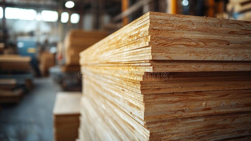 Stack of Plywood Sheets in a Warehouse. Stock Image - Image of ...
