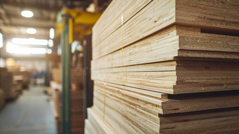 Stack of Plywood Sheets in a Warehouse. Stock Photo - Image of plywood ...