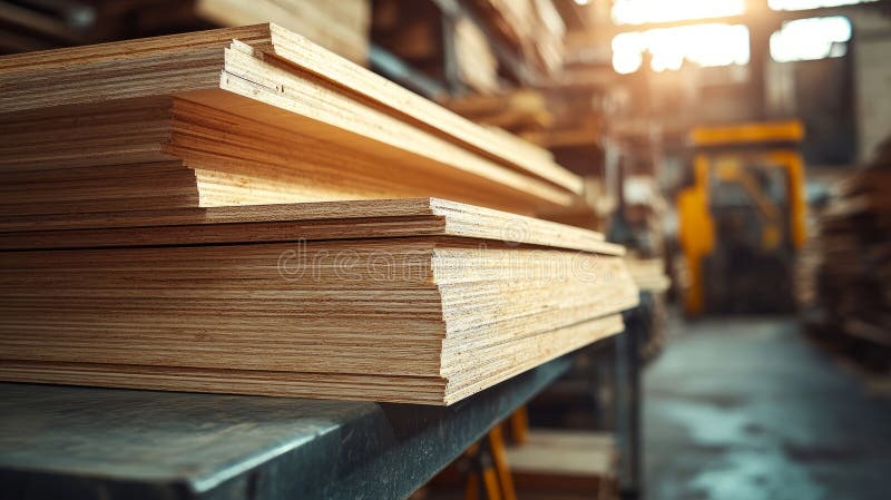 Stack of Plywood Sheets in a Warehouse Stock Image - Image of plywood ...