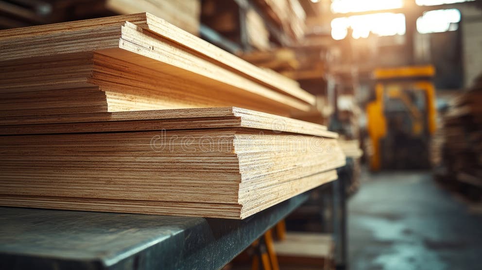 Stack of Plywood Sheets in a Warehouse Stock Image - Image of plywood ...