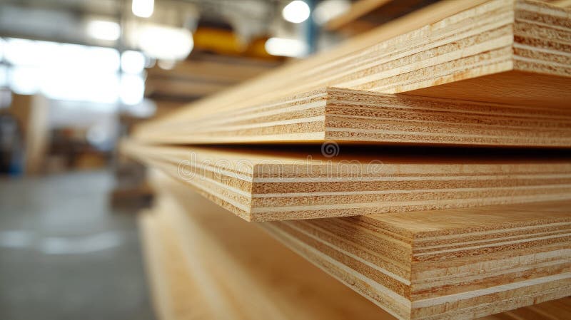 Stack of Plywood Sheets in a Warehouse Setting Stock Image - Image of ...