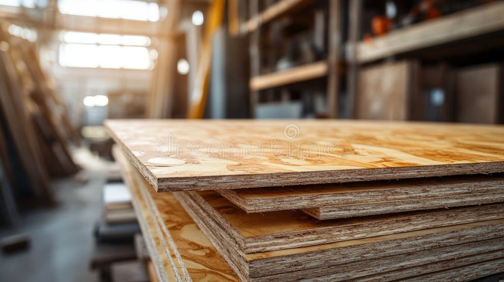 Stack of Plywood Sheets in a Warehouse Stock Image - Image of texture ...