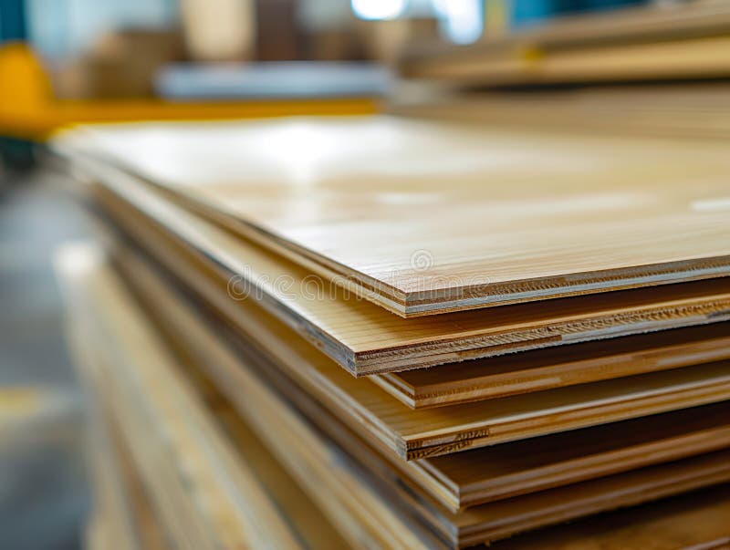 Stack of Plywood Sheets in a Workshop Stock Image - Image of supplies ...