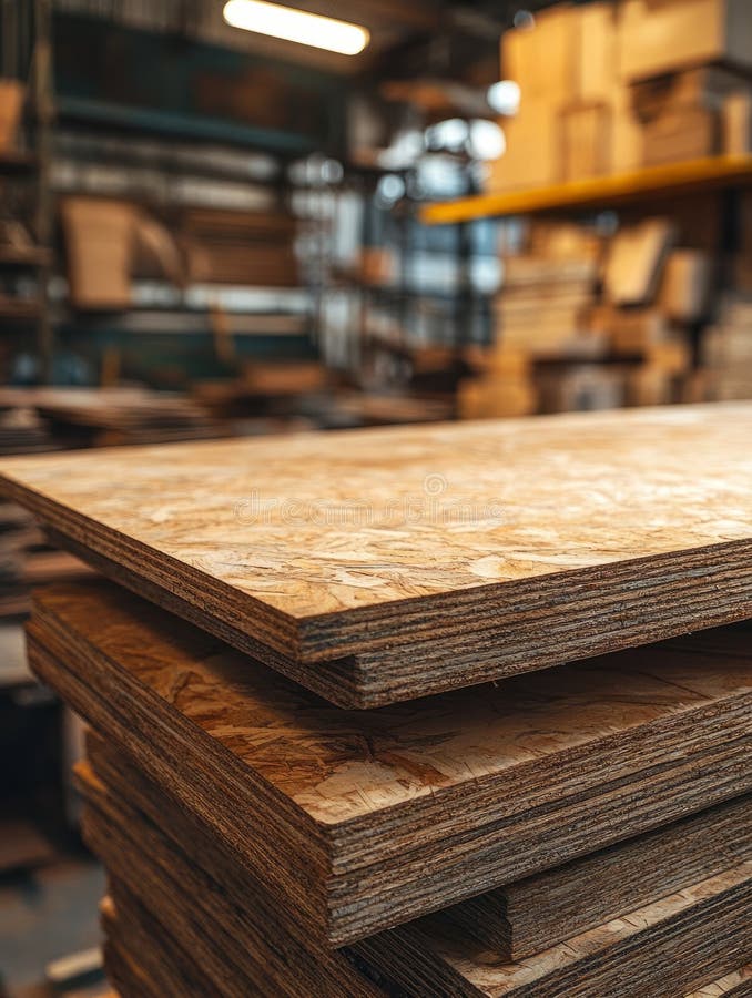 Stack of Plywood Sheets in a Workshop Setting Stock Photo - Image of ...