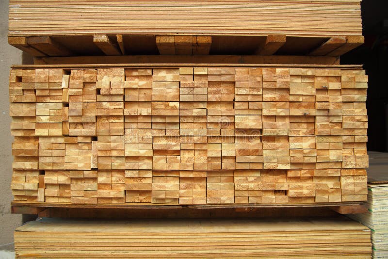 Stack of Plywood and Wood Boards Stock Image - Image of closeup ...