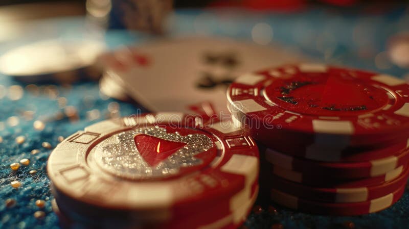 A Stack of Poker Chips on a Table, Ideal for Use in Images about Gaming ...