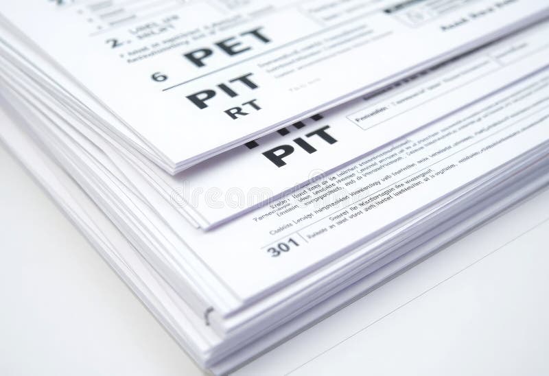 A Stack of Polish Tax Forms PIT Neatly Arranged Stock Illustration ...