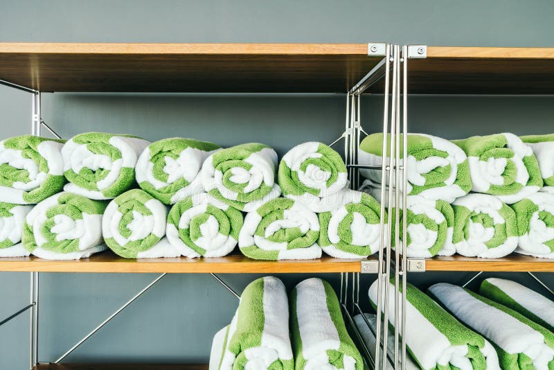 Stack of pool towel stock image. Image of blue, hotel - 116044223