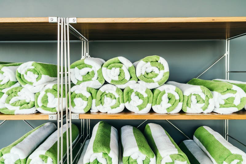 Stack of pool towel stock image. Image of blue, hotel - 116044223