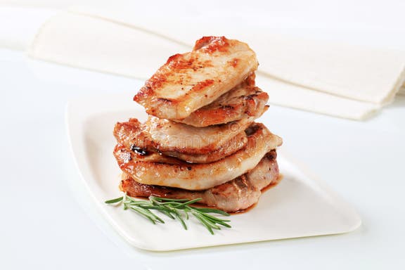 Stack of pork cutlets stock image. Image of food, cooked - 55203507