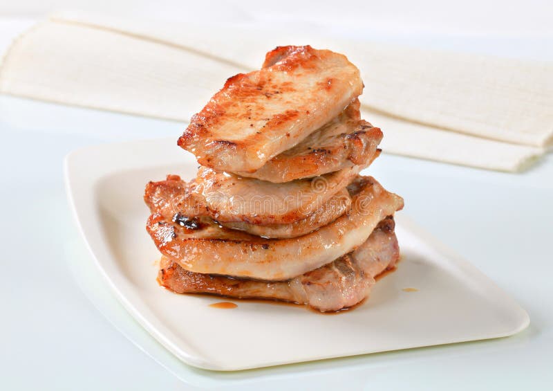 Stack of pork cutlets stock image. Image of cutlets, slices - 55204685