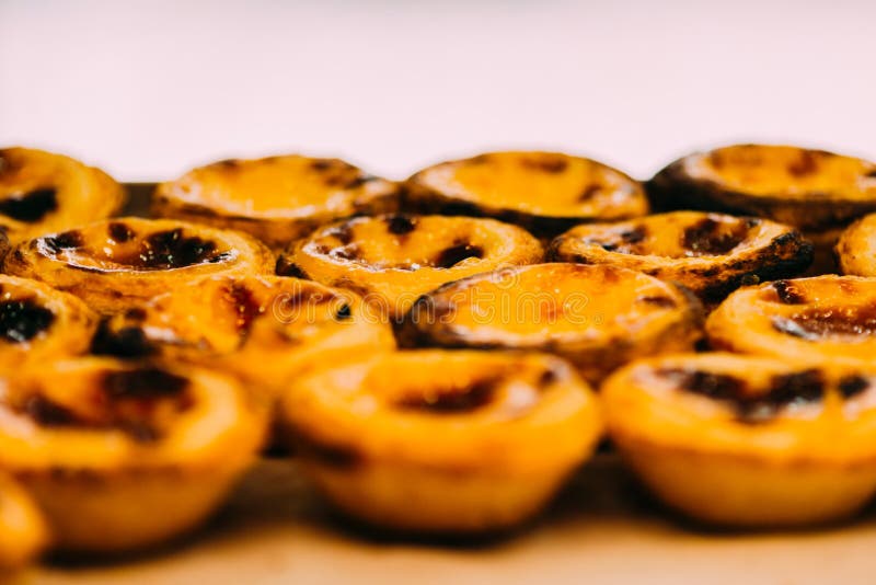 Stack of Portuguese Egg Tart Also Known As Pasteis De Nata on Display ...
